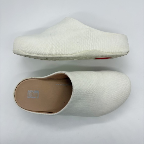 Fitflop | Shoes | Fitflop Shuv Canvas Slip On Clog Size 8 Ecru White ...